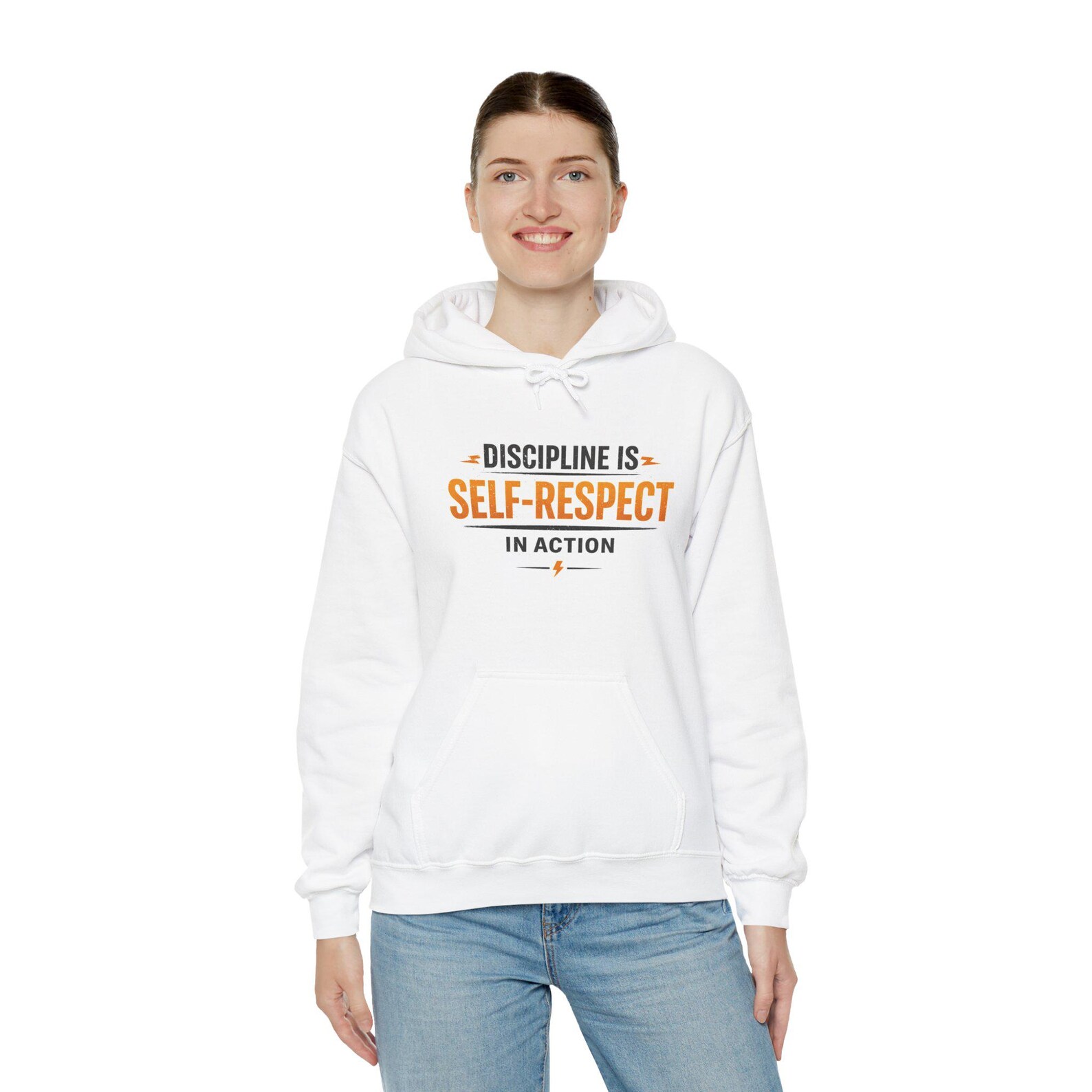 Discipline is Self Respect Hoodie, Minimalist Back Print Hoodie ...