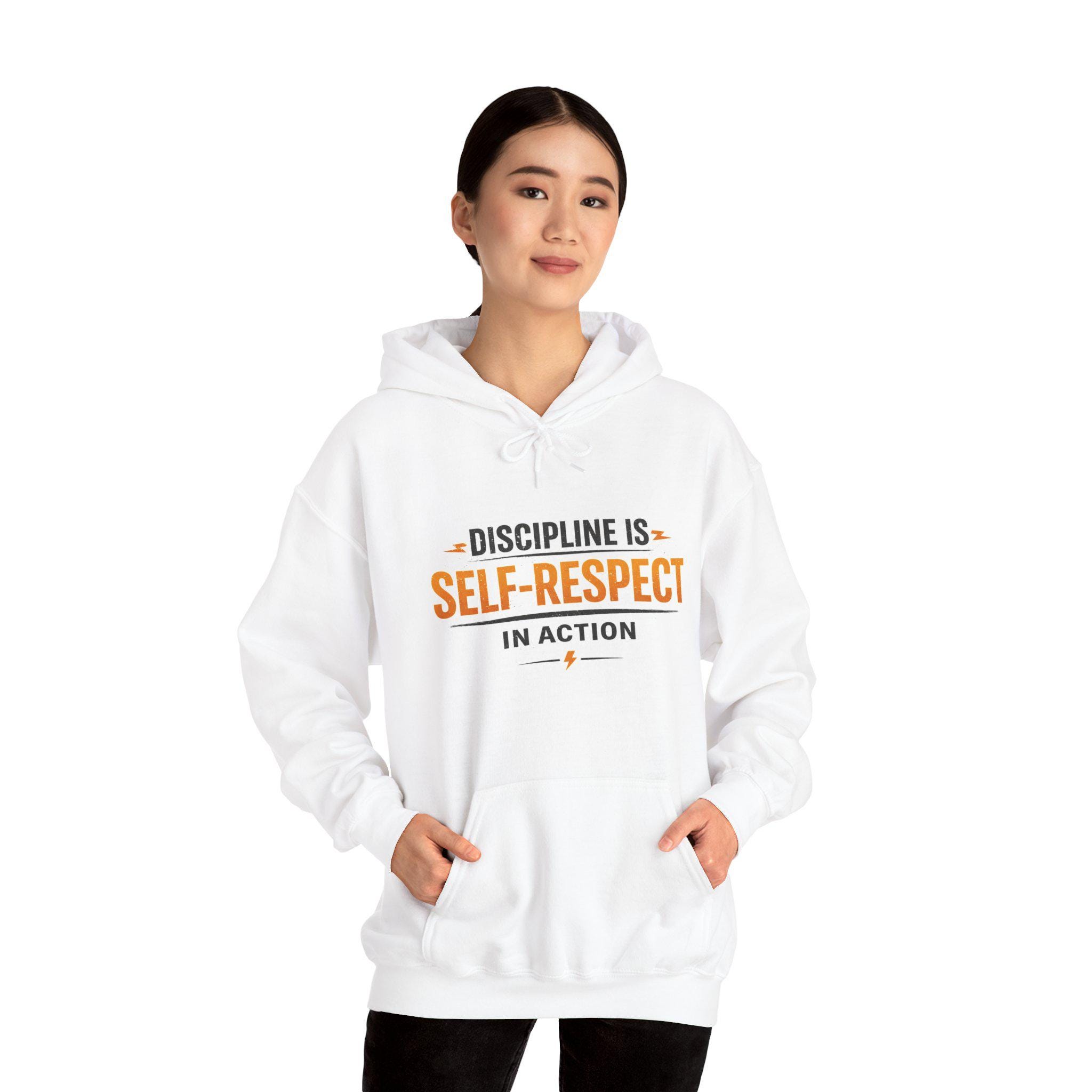 Discipline is Self Respect Hoodie, Minimalist Back Print Hoodie ...