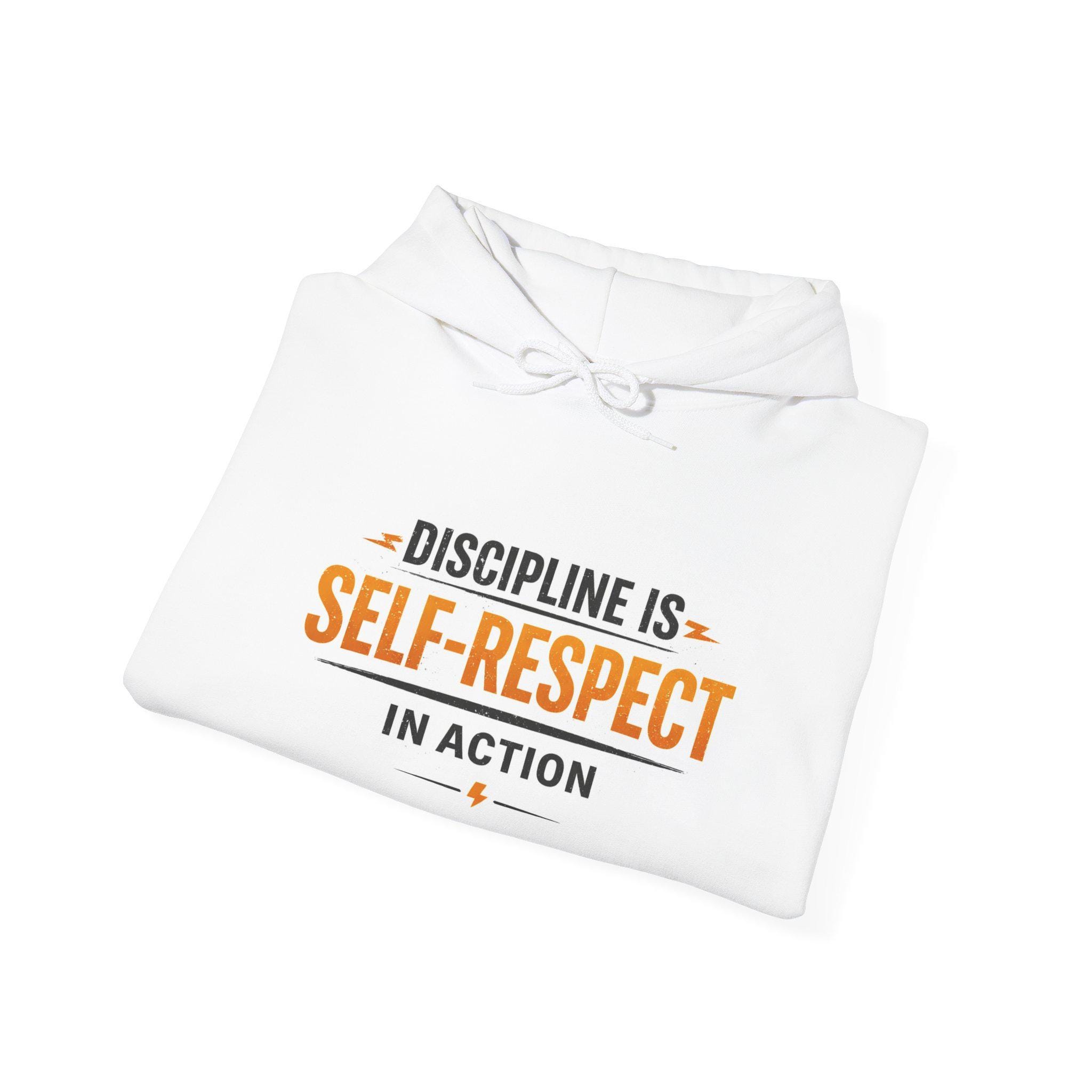 Discipline is Self Respect Hoodie, Minimalist Back Print Hoodie ...