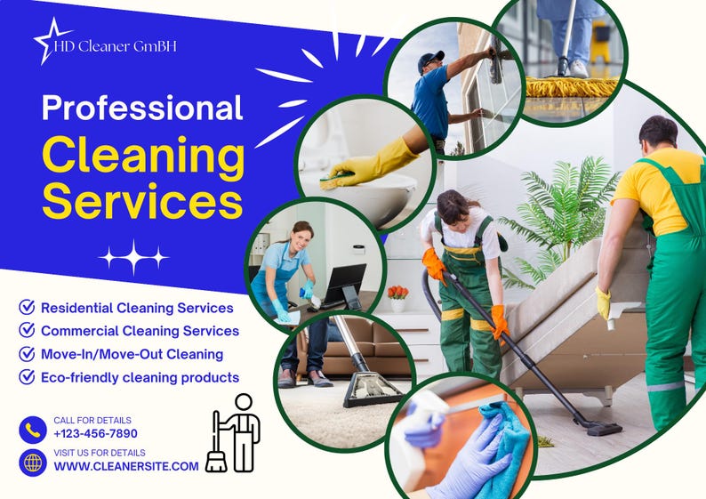 Editable Cleaning Flyer Template | Canva Digital Download for House ...