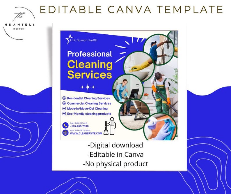 Editable Cleaning Flyer Template | Canva Digital Download for House ...