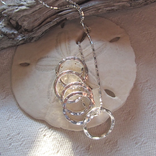 50th Birthday Gifts Five Rings Necklace Sterling Silver - Etsy