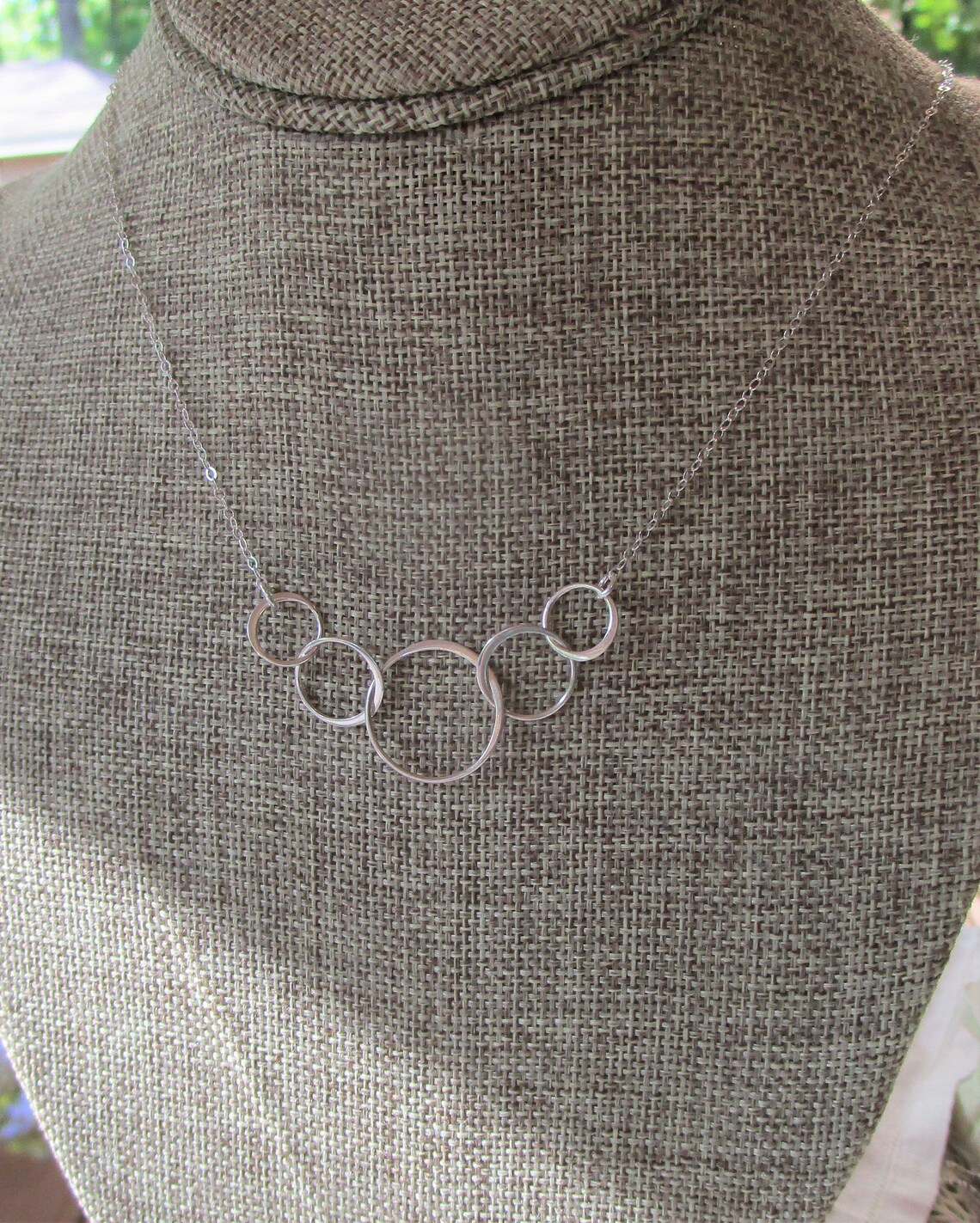 All Sterling Silver Five Ring Necklace 5 Sterling Silver Ring - Etsy