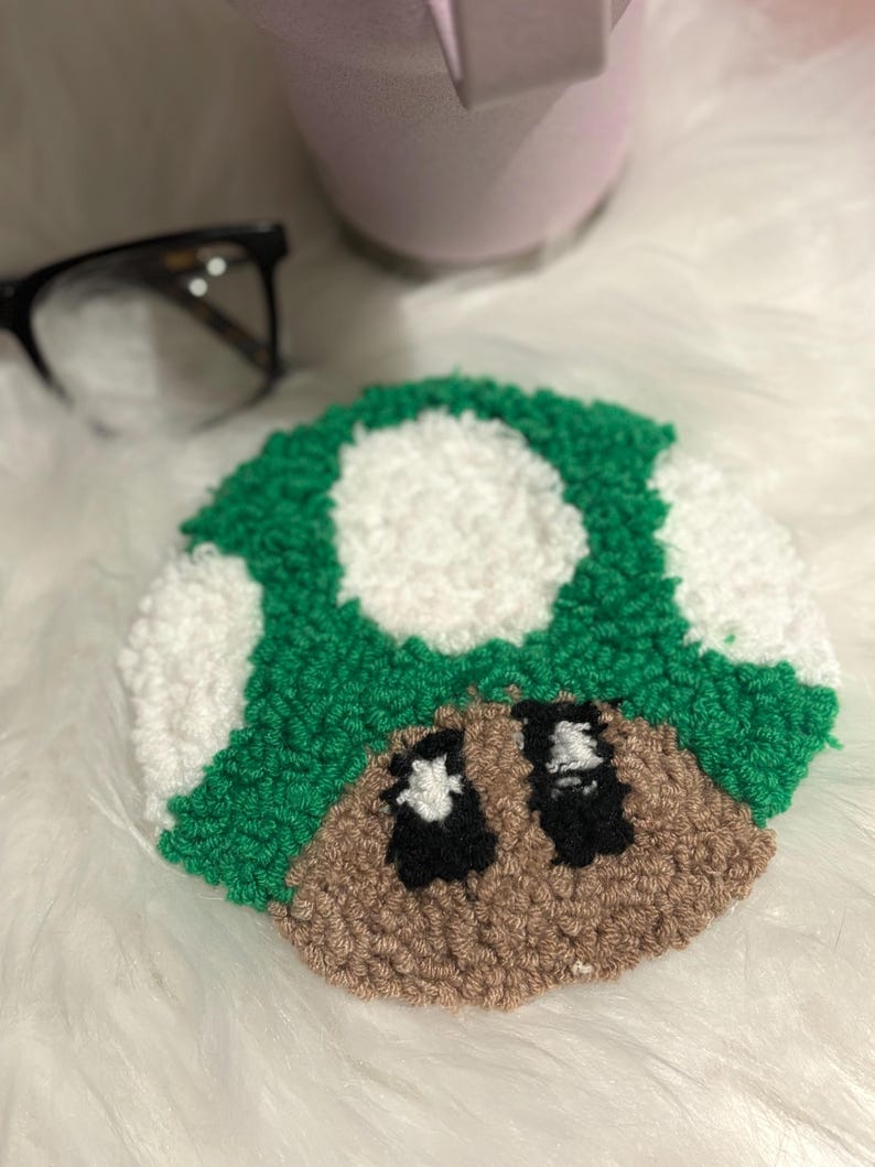 Handmade Punch Needle Mug Rugs – Retro Gaming Coasters, Table ...