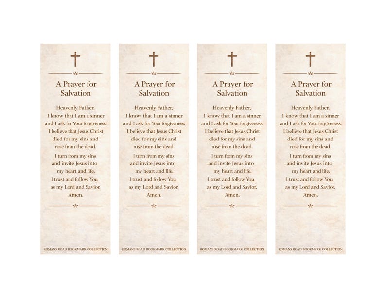 Romans Road to Salvation Printable Bookmark Set, Christian Scripture ...