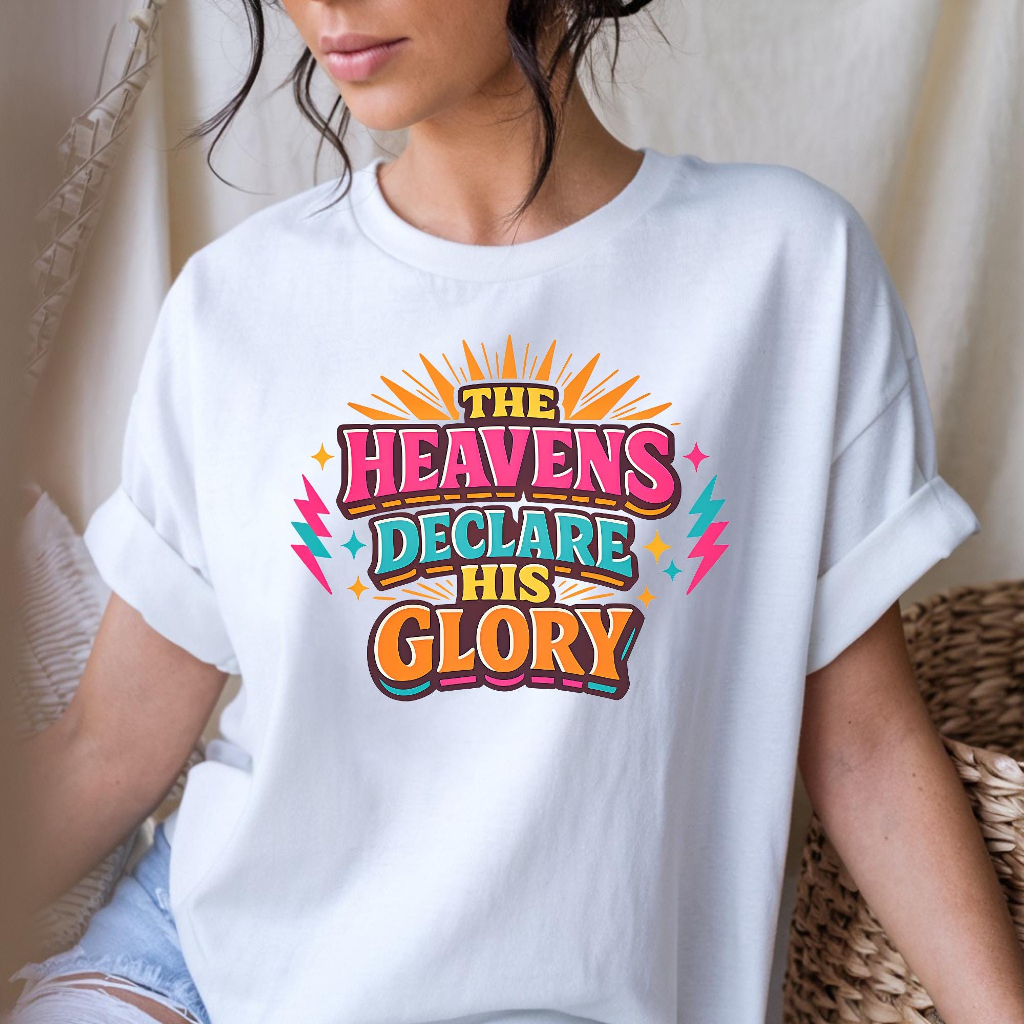 The Heavens Declare His Glory PNG Christian Typography Design (digital ...