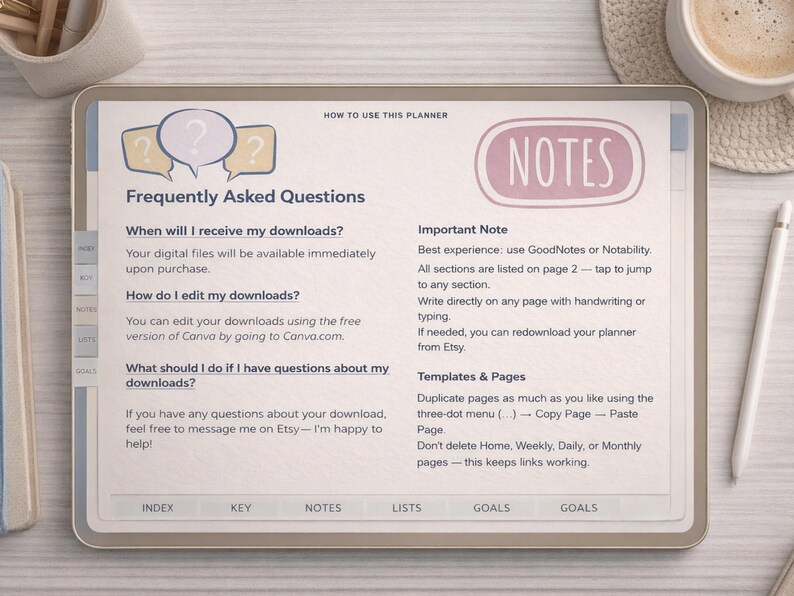 2026 ADHD Digital Planner, Undated Daily, Weekly, Monthly, Goals, Habit ...