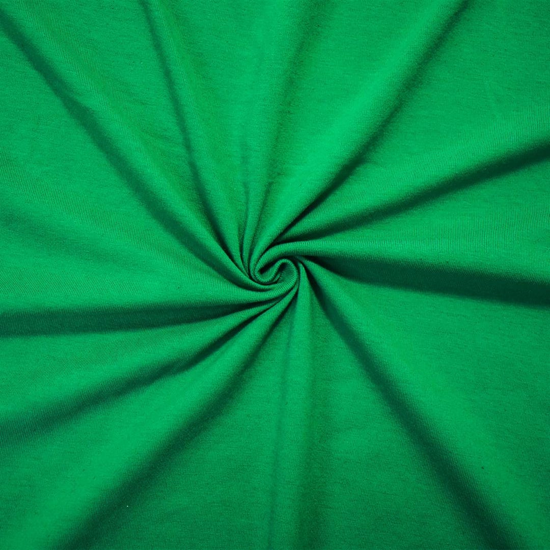 True Kelly Green Solid Cotton Spandex Knit Fabric - 10 Oz - Reorderable ...