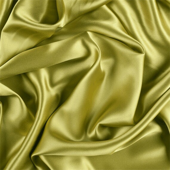 Chartreuse Silk Charmeuse Fabric by the Yard | Etsy