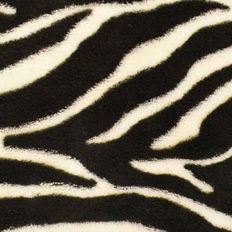 Brown/Ivory Zebra Double Sided Fleece Knit Fabric By The Yard | Etsy