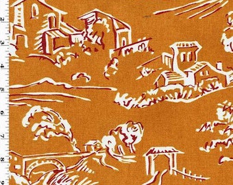 Orange Toile Fabric - Etsy