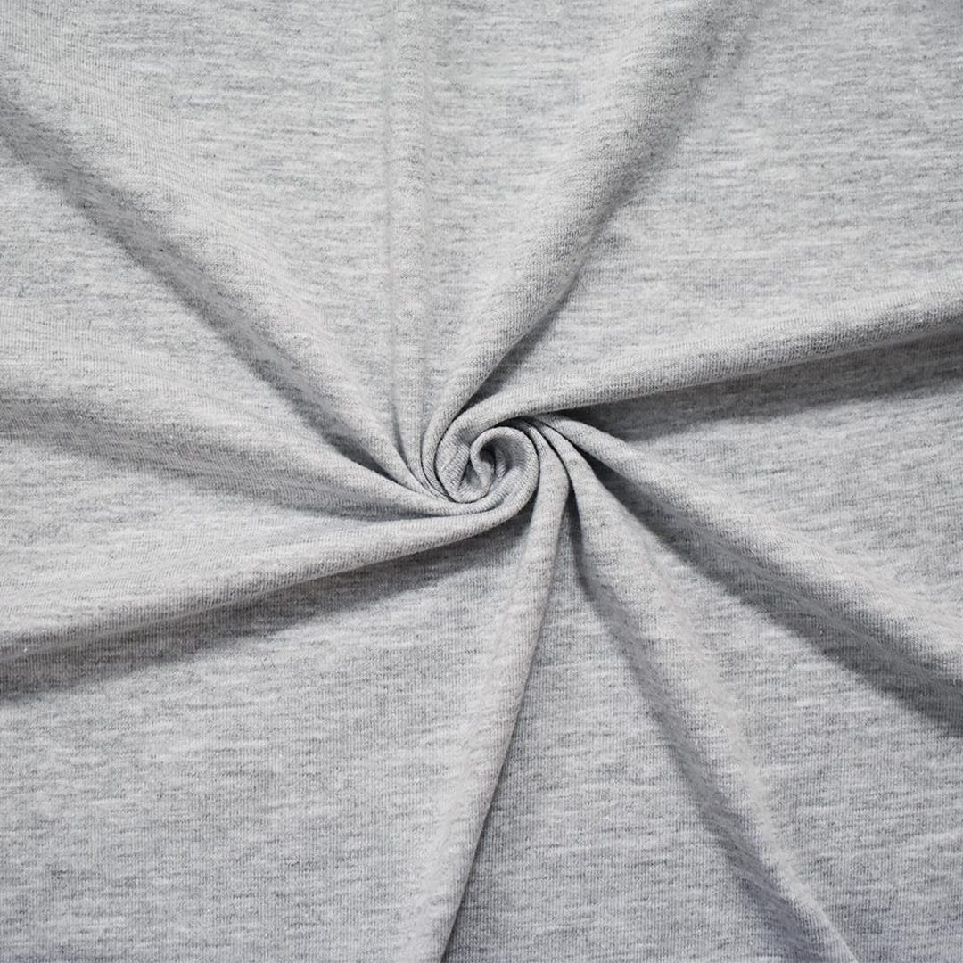 Heather Gray Solid Cotton-poly Spandex Knit Fabric - 10 Oz ...