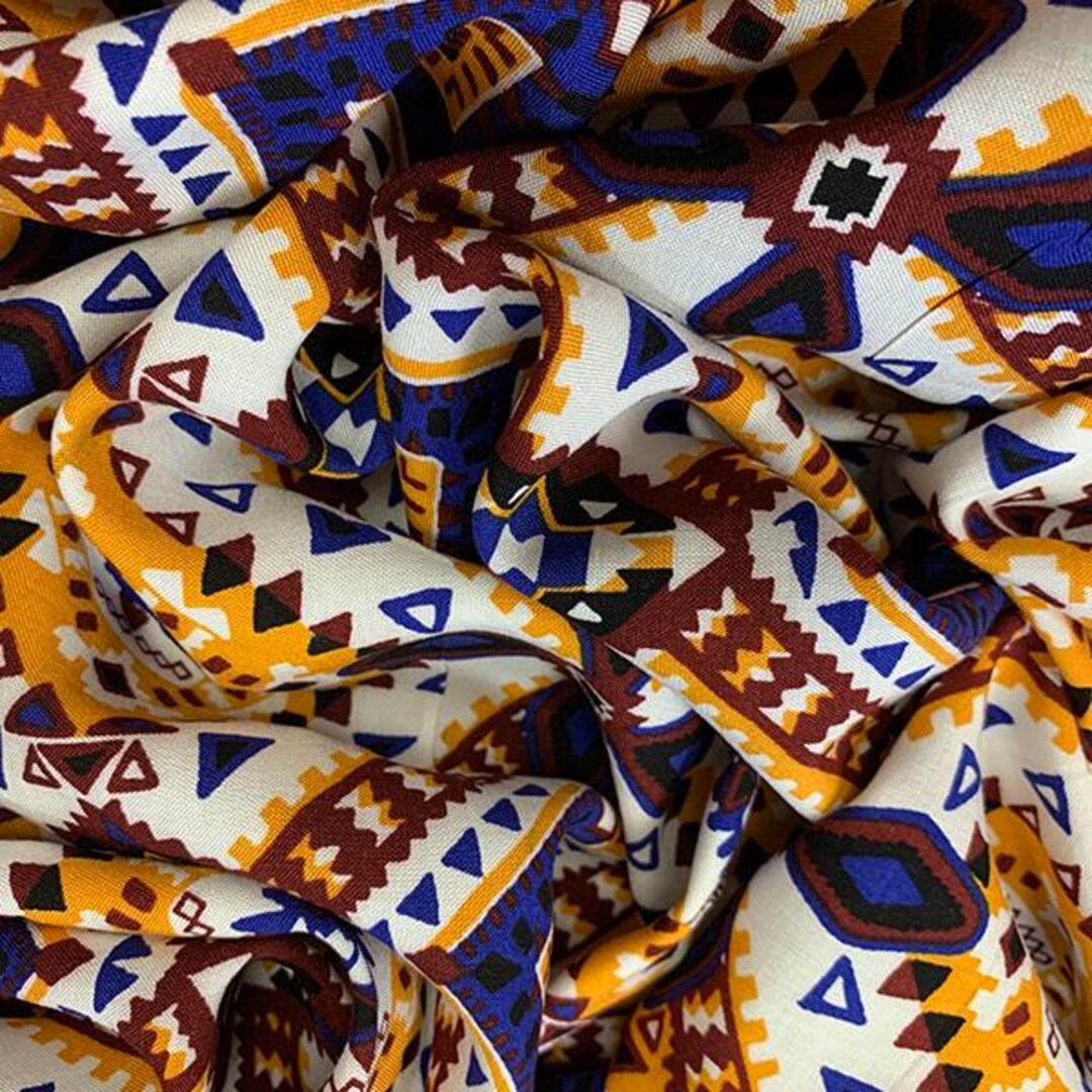 Orange Multi Aztec Print Rayon Challis Fabric - Etsy