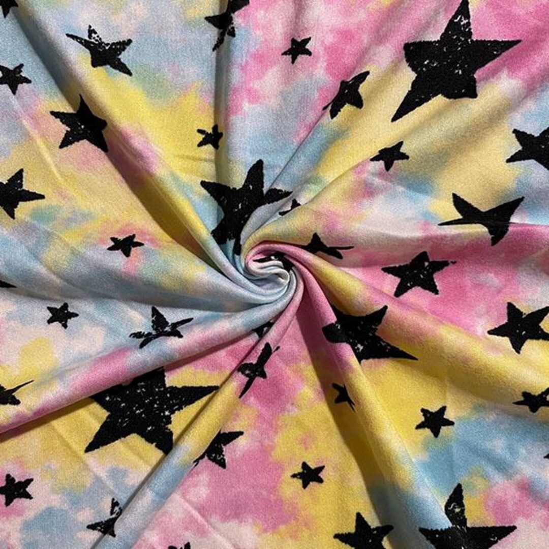 Star Print Double Brushed Knit Fabric - Etsy