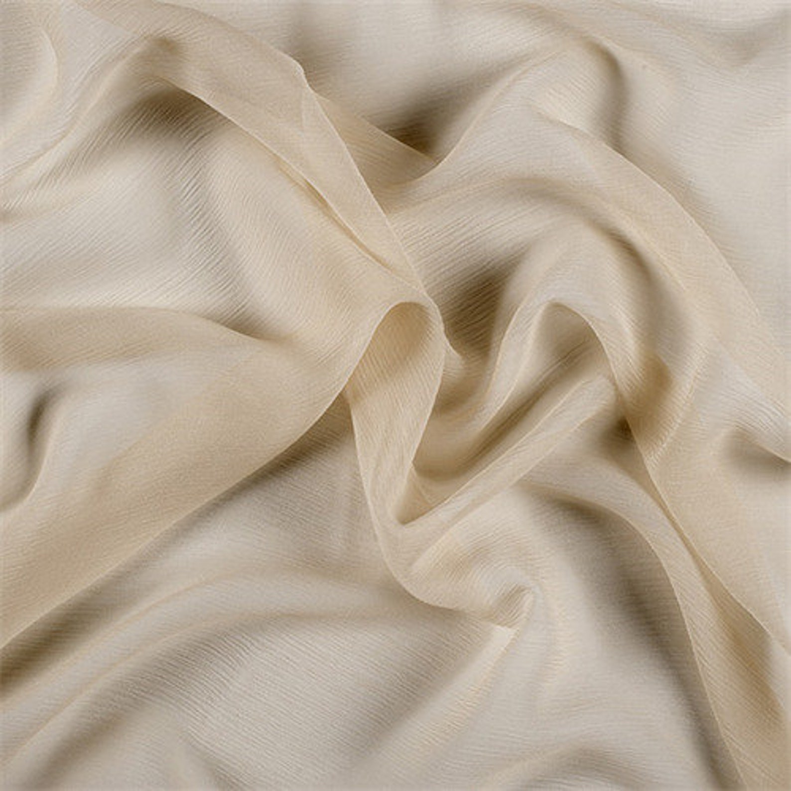 Gold Crinkled Silk Chiffon Fabric By The Yard | Etsy