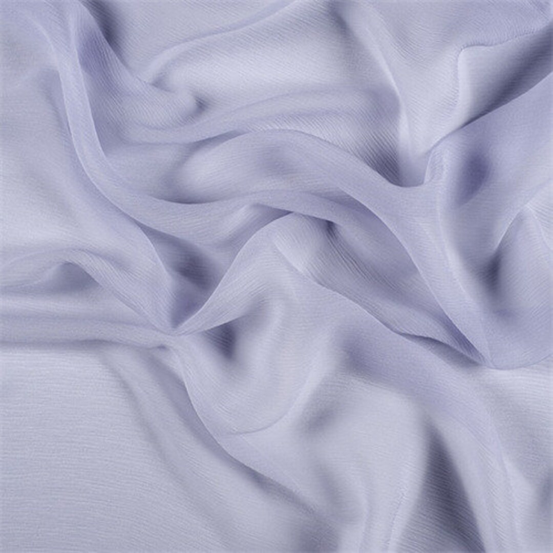 Light Blue Crinkled Silk Chiffon Fabric by the Yard - Etsy