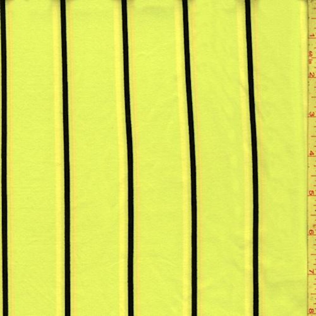 Neon Yellow Stripe Double Brushed Jersey Knit Fabric - Etsy