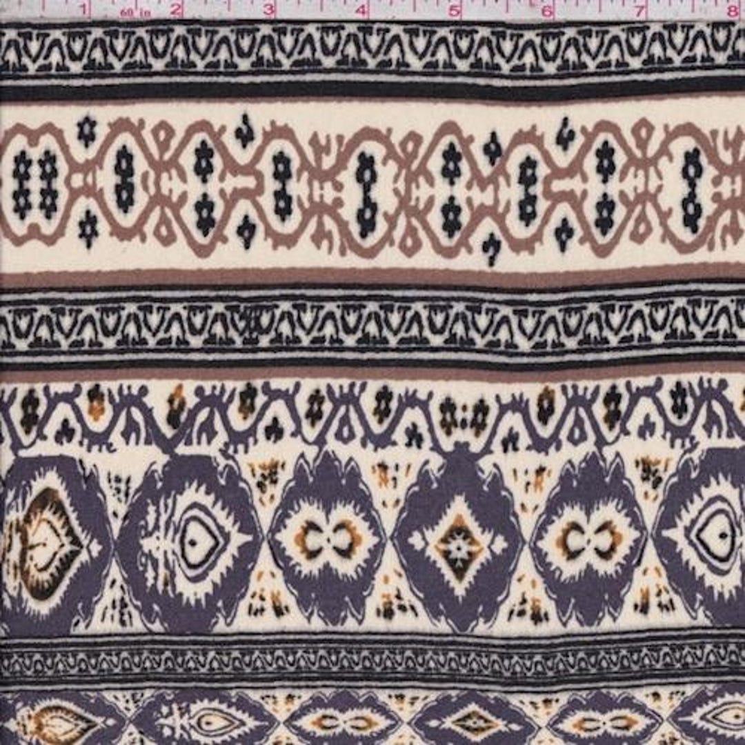 Cream/cocoa Deco Stripe Crepon Fabric - Etsy