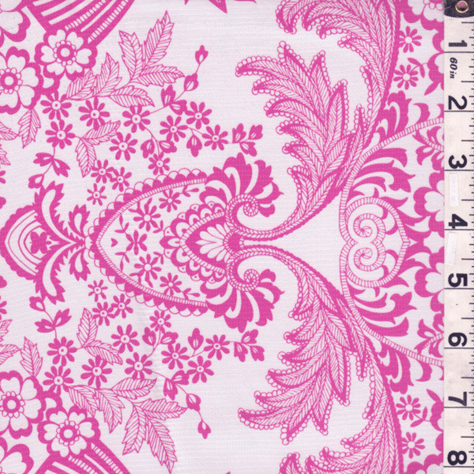 Pink Floral Oilcloth Fabric by the Yard | Etsy