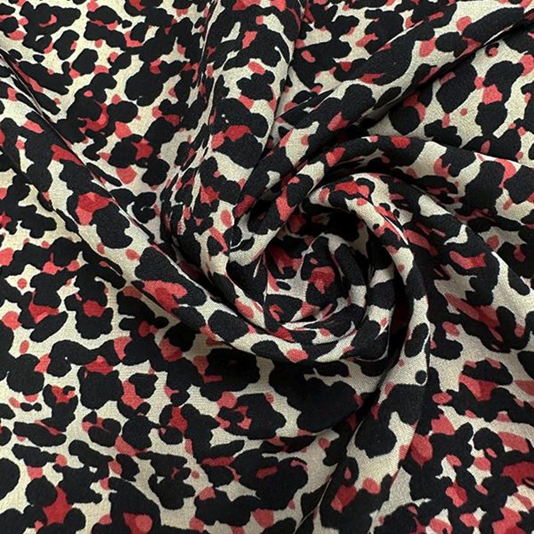 Pink Multi Cheetah Animal Print Double Georgette Fabric - Etsy