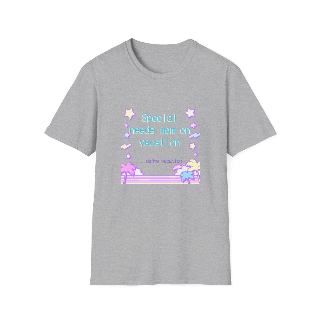 Special Needs Mom on Vacation T-shirt | Pastel Retro Palm Stars - Etsy