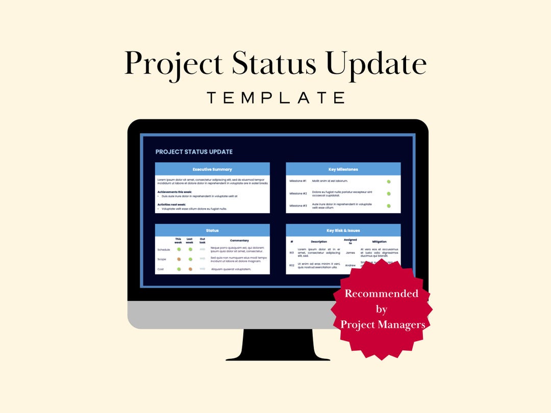 Project Management Status Report Template PPT PM Dashboard Weekly ...