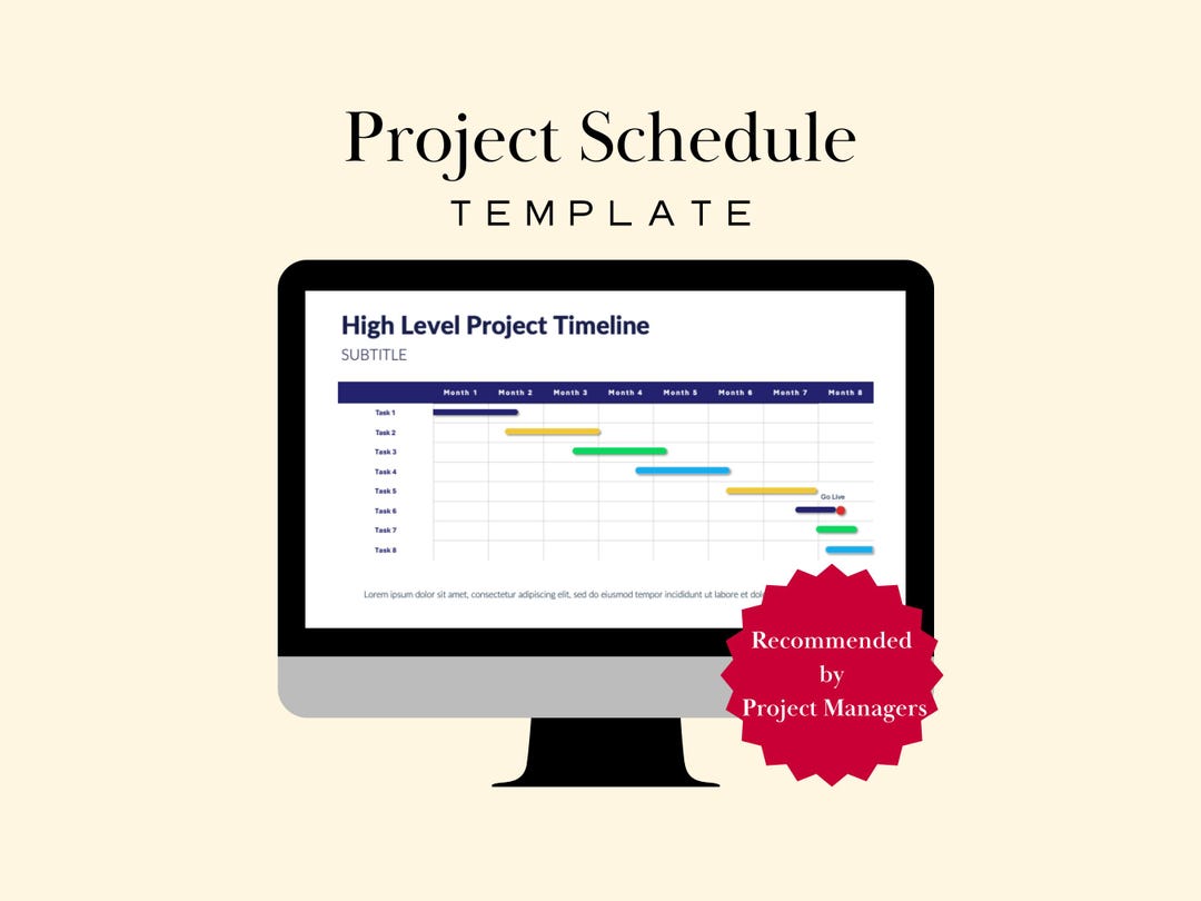 Simple Project Schedule Template MS PPTX Project Management Timeline ...