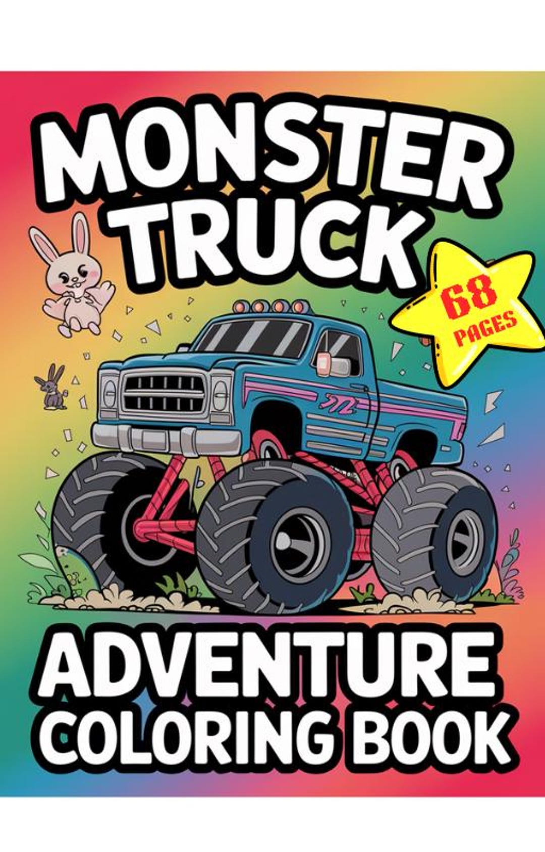 Monster Big Trucks Coloring Book for Kids | 68 Pages Printable PDF - Etsy