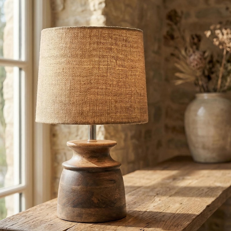 Brown Table Lamp Pleated - Etsy