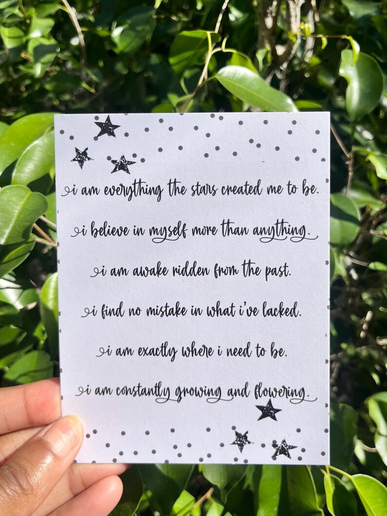 Original Poetry Affirmation Print-4x6, Limited Edition, Flowery Poetry ...