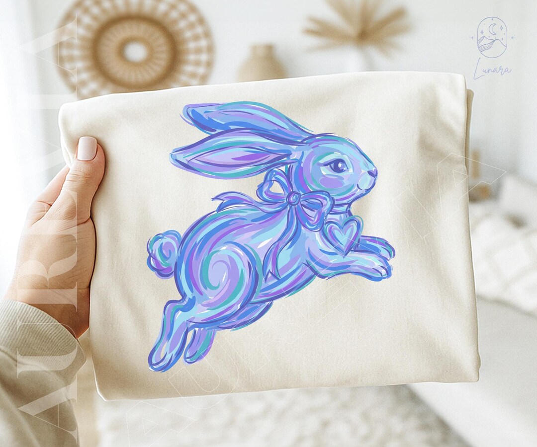 Easter Bunny PNG, Coquette Watercolor Rabbit Clipart (digital Download ...