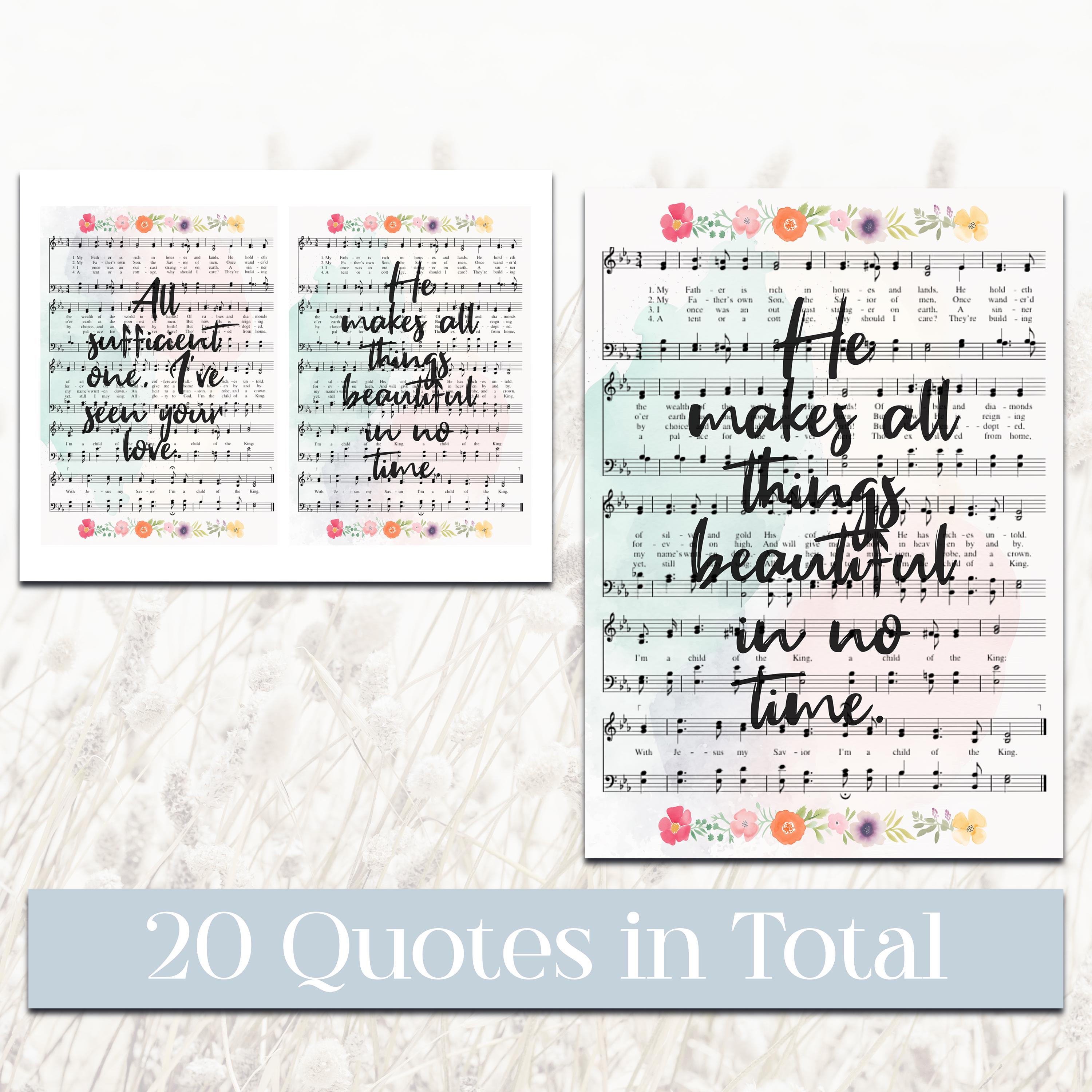 Bible Tip Ins Inserts for Journaling Printable Idea Hymnal Inserts for ...