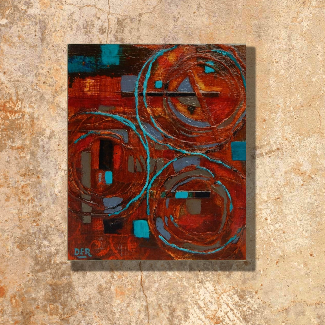 Modern Abstract, Modern Geometric Abstract, Mixed Media, Textured ...
