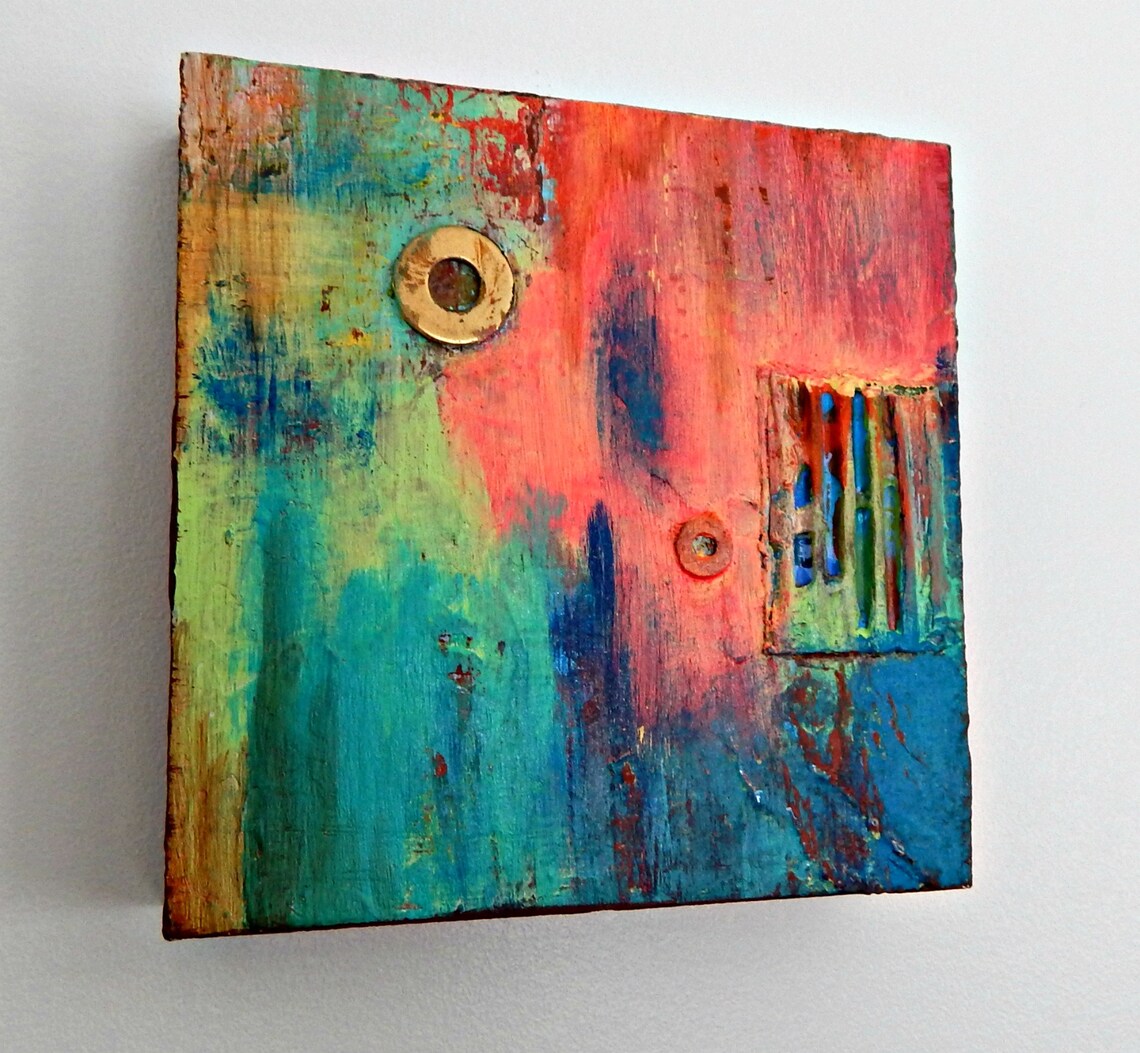 MODERN Rustic Abstract Painting Rustic Abstract Mixed Media - Etsy