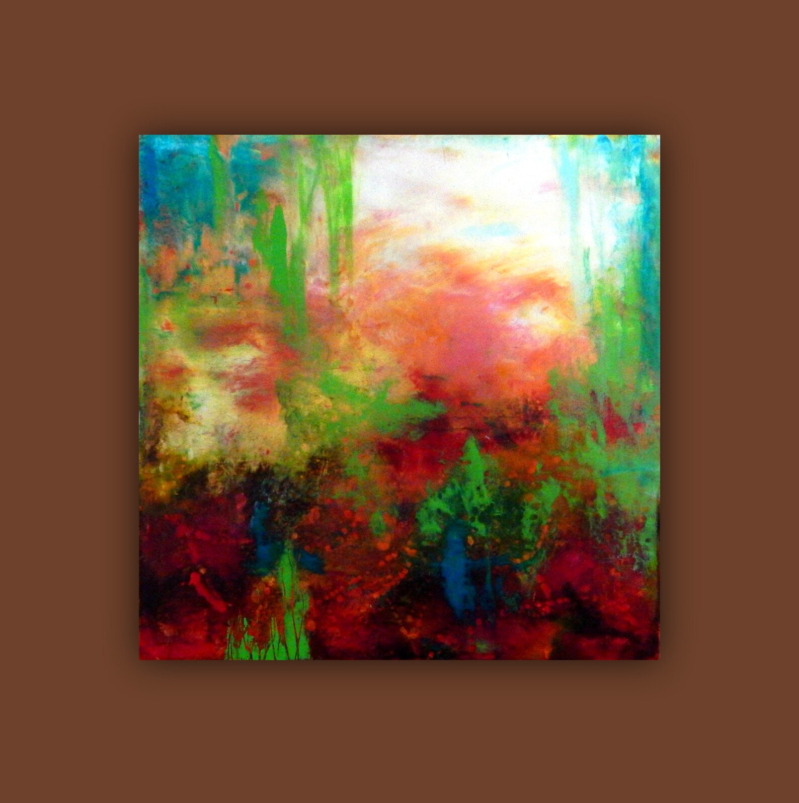 Original Oil Painting, Warm, Abstract, Oil & Cold Wax, Glade ...