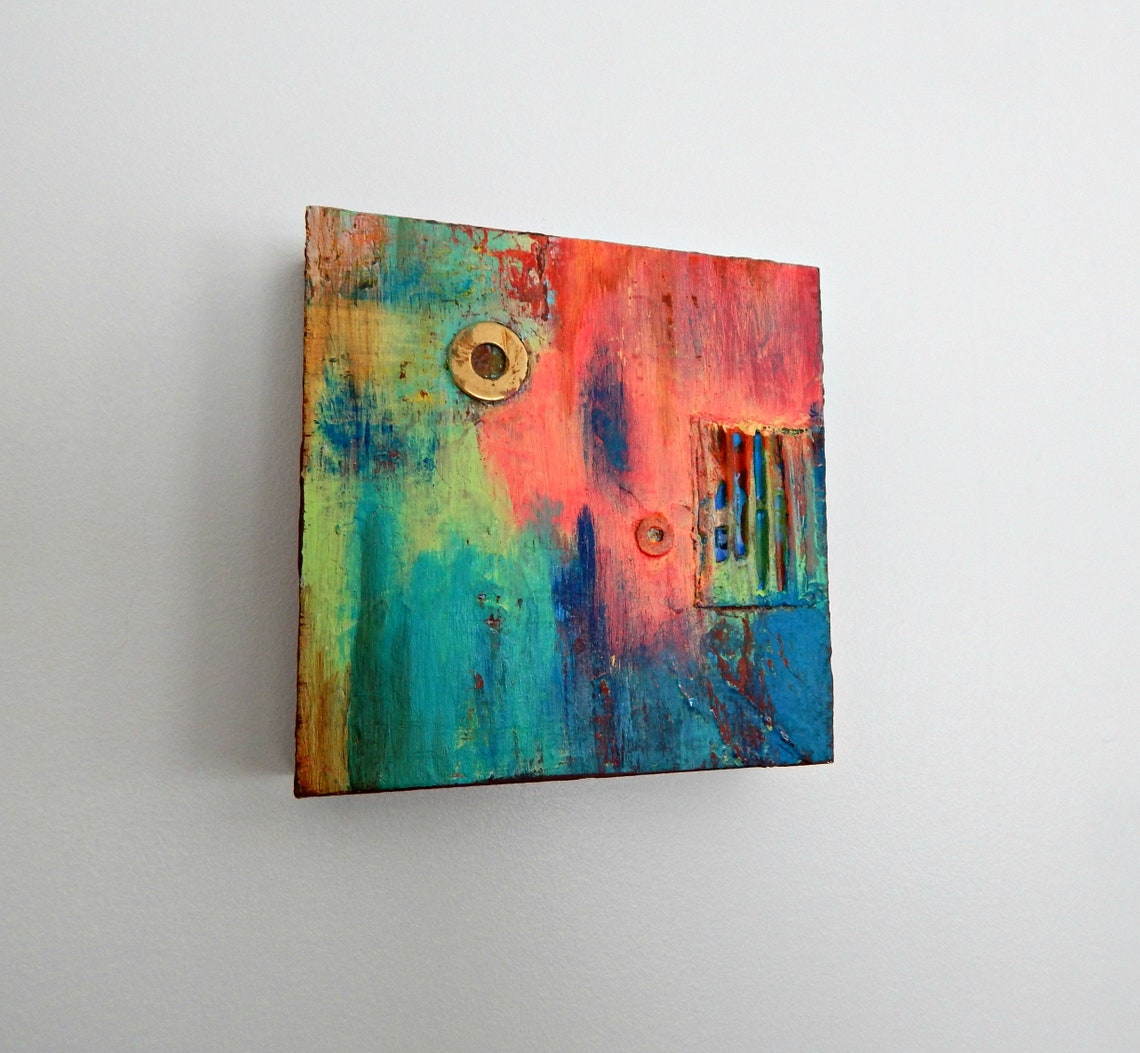 MODERN Rustic Abstract Painting Rustic Abstract Mixed Media - Etsy
