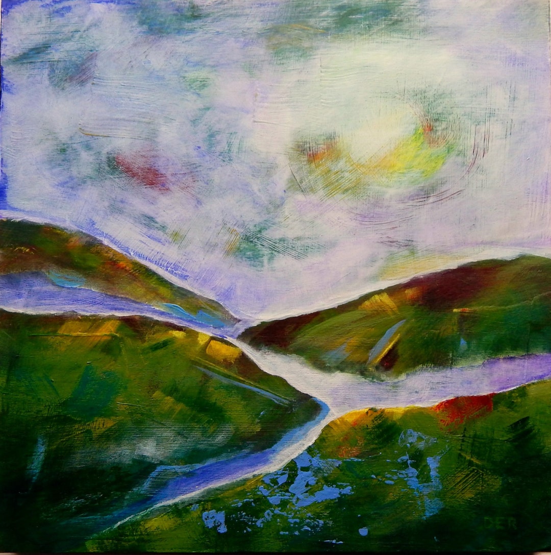 Original Landscape Painting, Atmospheric Landscape, Abstract Landscape ...