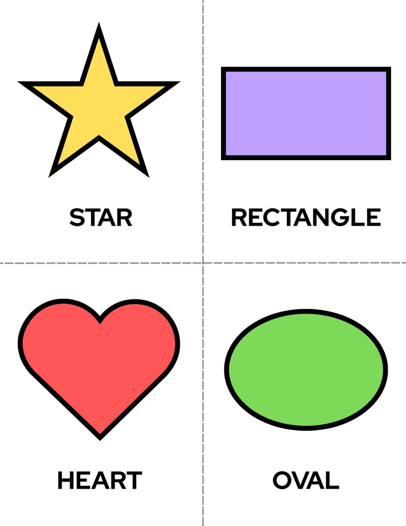 Rainbow Shape Flashcards | Toddler Learning, Montessori (printable PDF ...