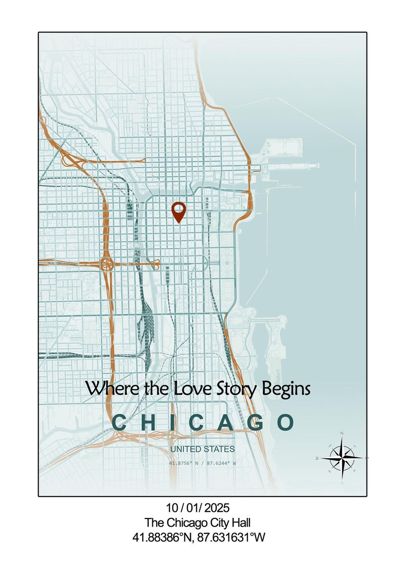 Custom Map Magnet, Love Story Location, Wedding Engagement Gift (4" X 6 ...