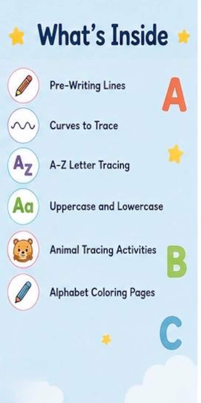 Alphabet Tracing Workbook Preschool Kindergarten Ages 3-6 | Letter ...