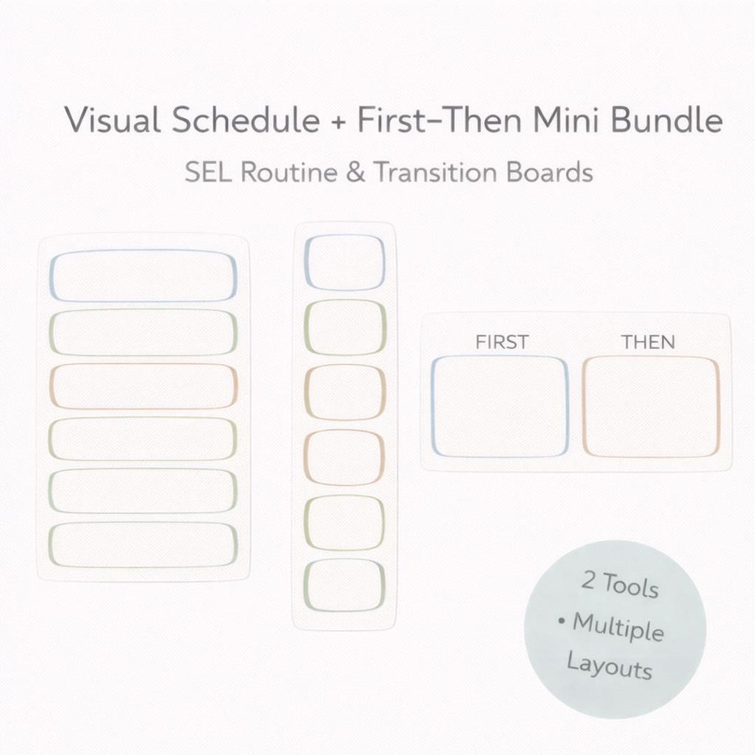 Visual Schedule and First–then Mini Bundle | SEL Routine & Transition ...