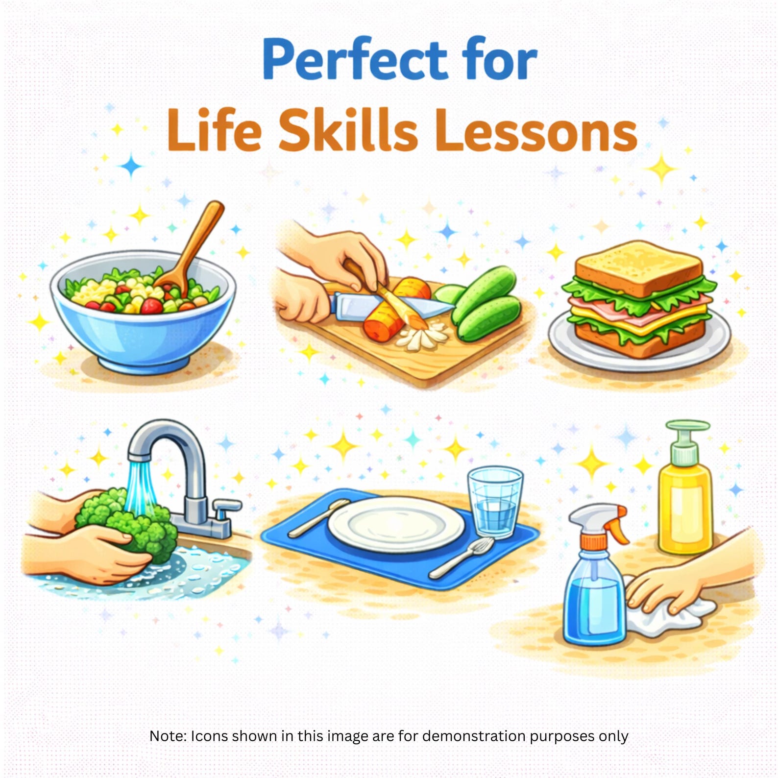 Cooking Icons Clipart | 24 Kitchen & Food Preparation Icons | Life ...
