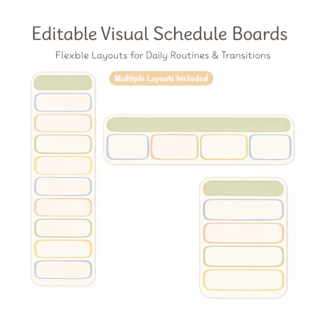 Editable Visual Schedule Boards | SEL Daily Routine and Transition ...
