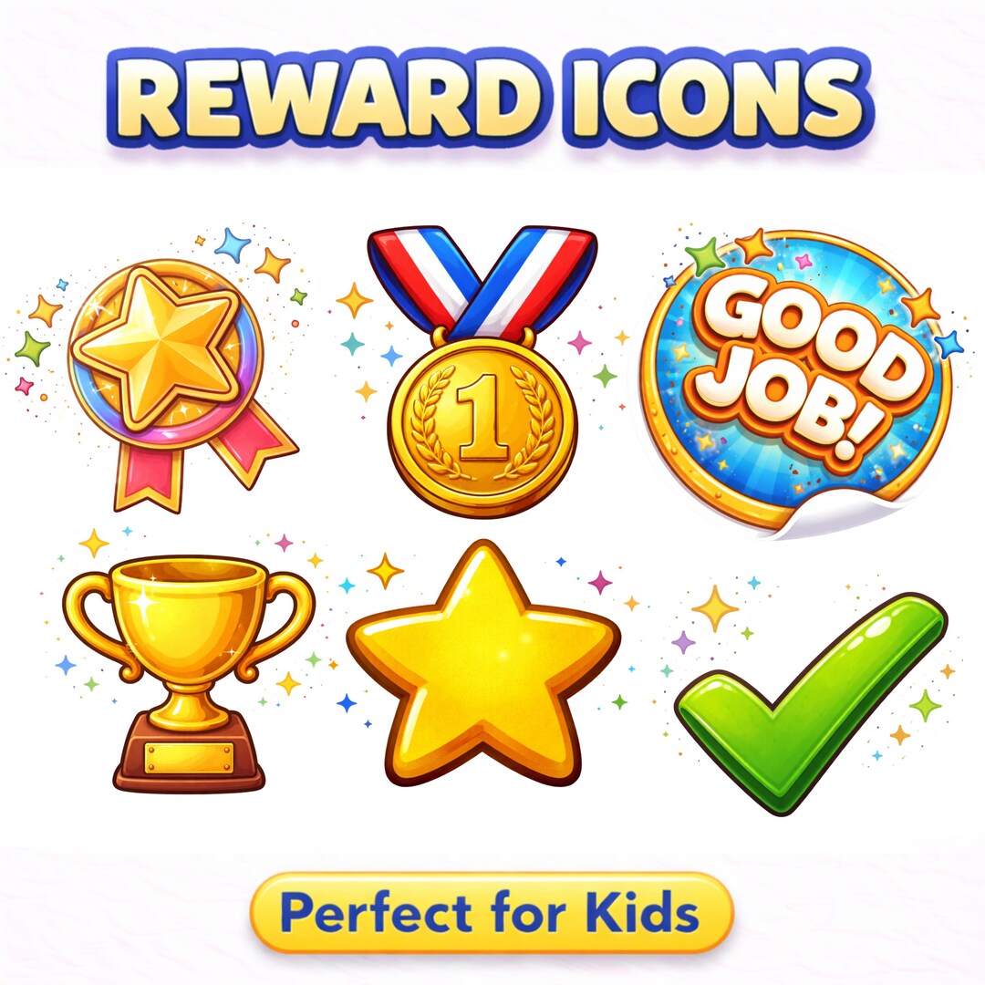 Kids Reward Icons | Behavior Chart Clipart, PNG Stickers (digital ...