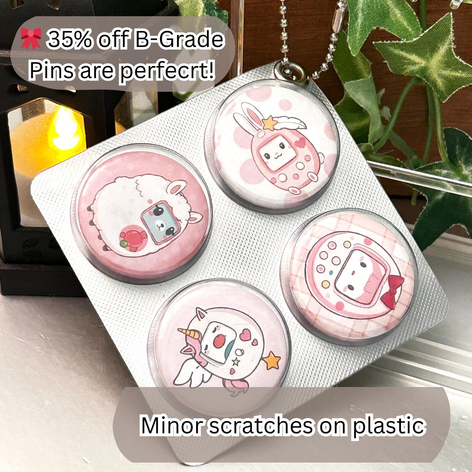 Kawaii Blister Pack Pin Set- Pastel Animal Pins Keychain (b-grade) - Etsy