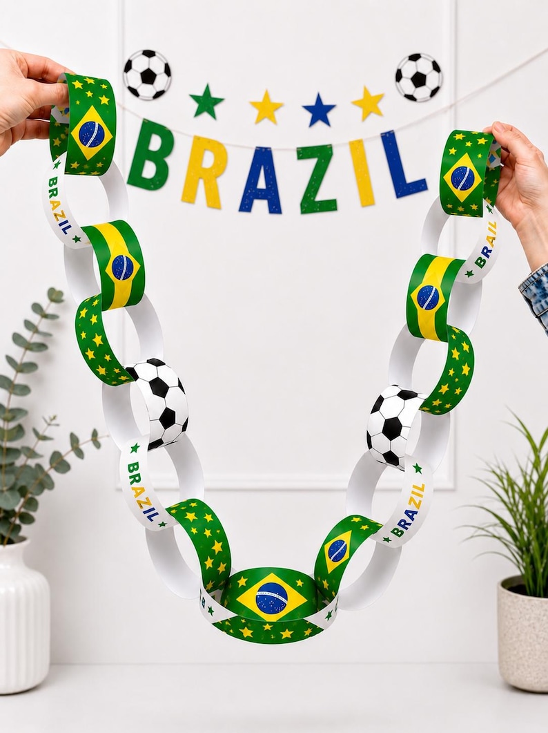 Brazil Soccer Party Decorations Printable | World Cup Garland | Brazil ...