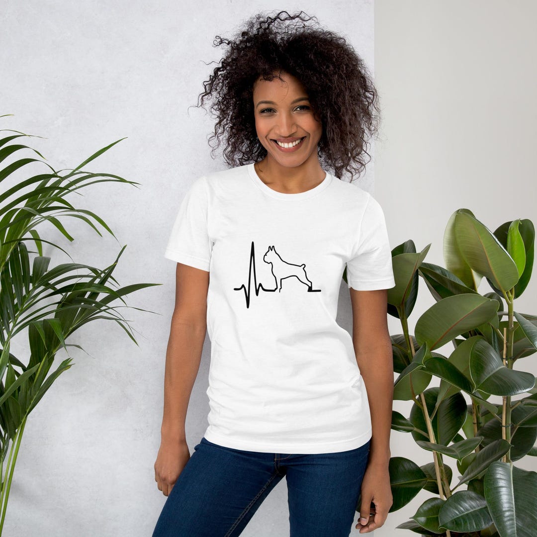 Boxer Dog Heartbeat T-shirt, Boxer Mom Dad Gift, Dog Lover Tee, EKG ...