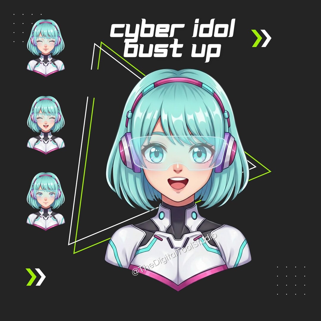 Cyber Idol Pngtuber Model, Vtuber Model, Veadotube Model, Cute PNG ...