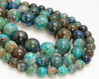 8mm Multicolor Chrysocolla Quantum Quattro Gemstone Grade AAA - Etsy