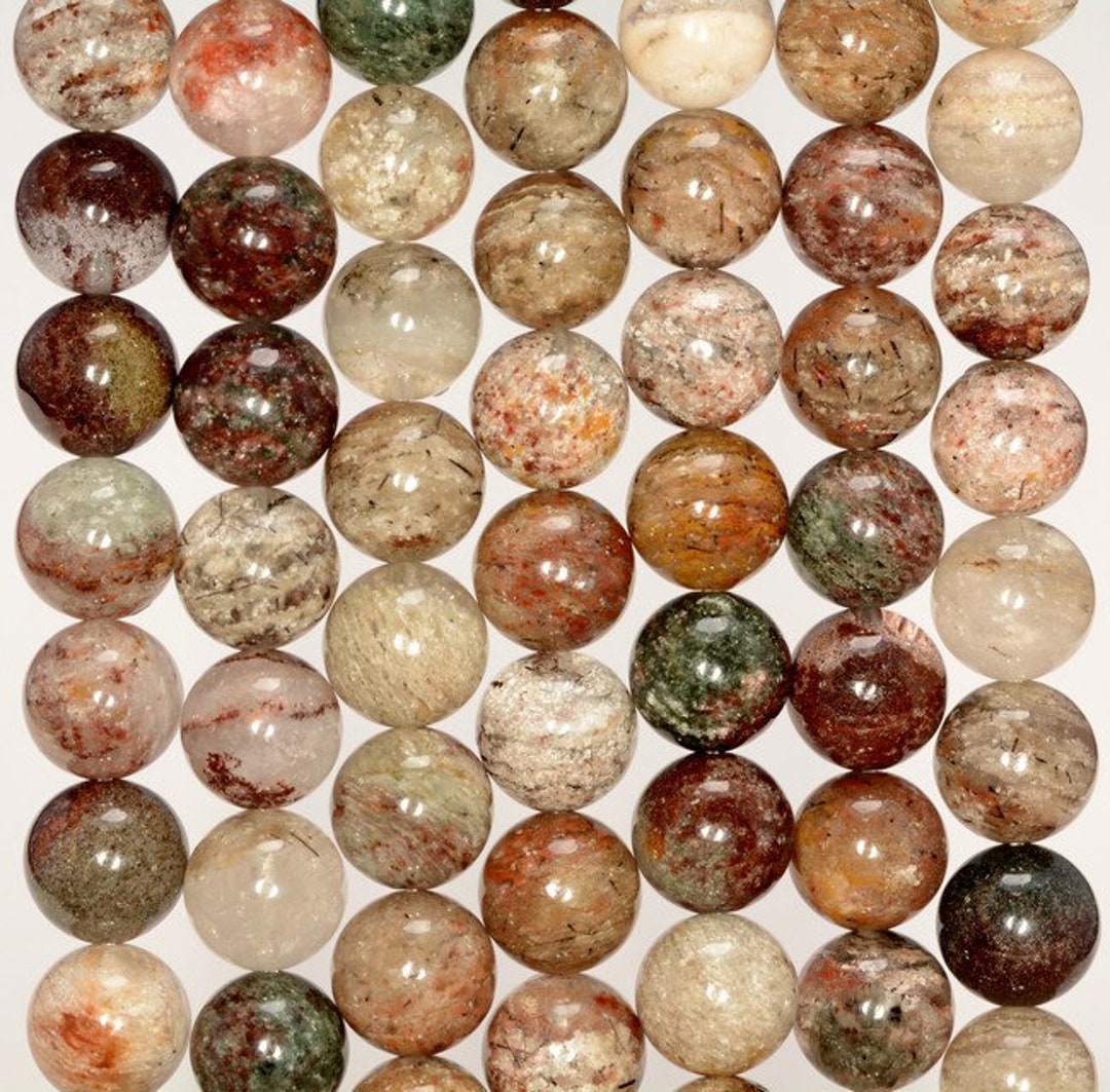 12MM Multi Color Lace Phantom Quartz Gemstone Grade A Round Loose Beads ...